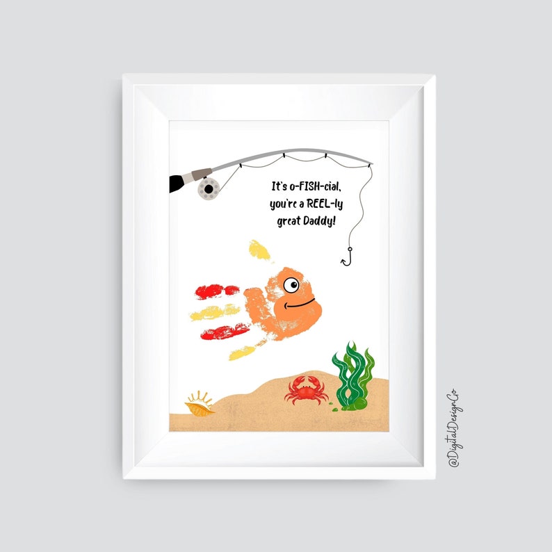 Father's Day Handprint Art Craft Fish Handprint Craft - Etsy