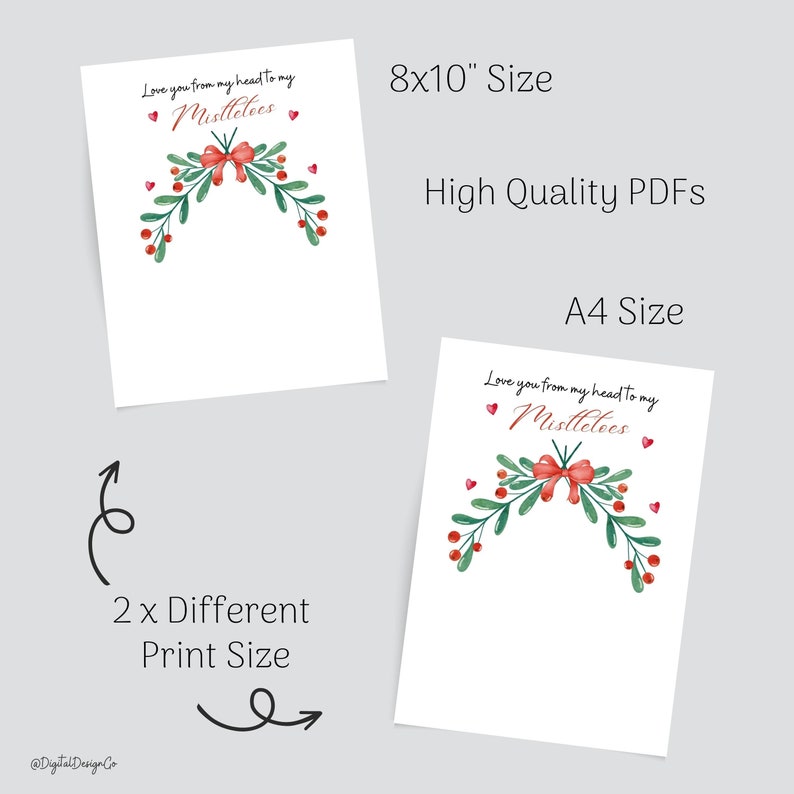 Mistletoe Christmas Footprint Art Craft, Holiday School Activity, Kids ...