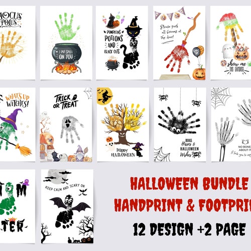 Halloween Handprint Craft DIY Craft for Kids Art Halloween - Etsy