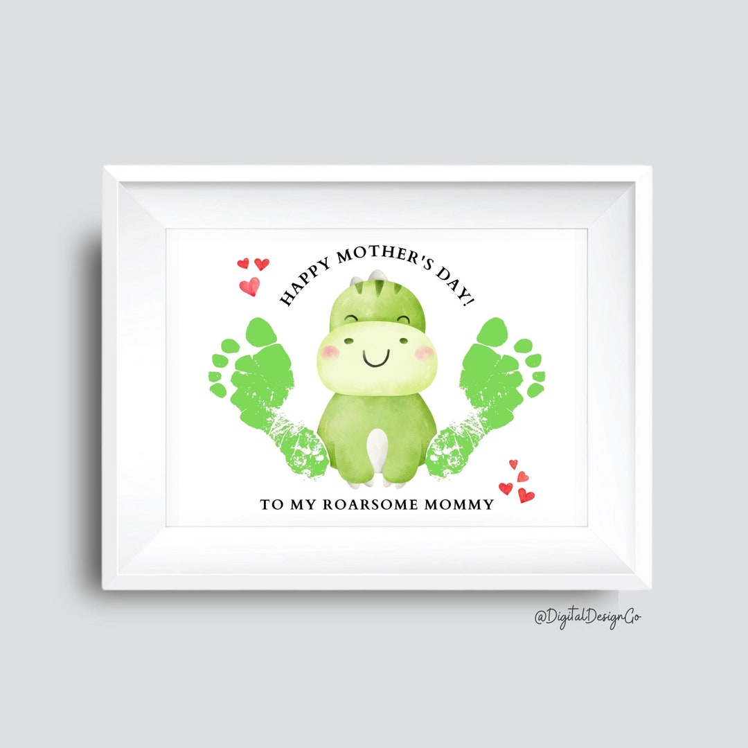 Dinosaur Footprint Craft, Roarsome Mommy, Mother's Day Dino Footprint ...