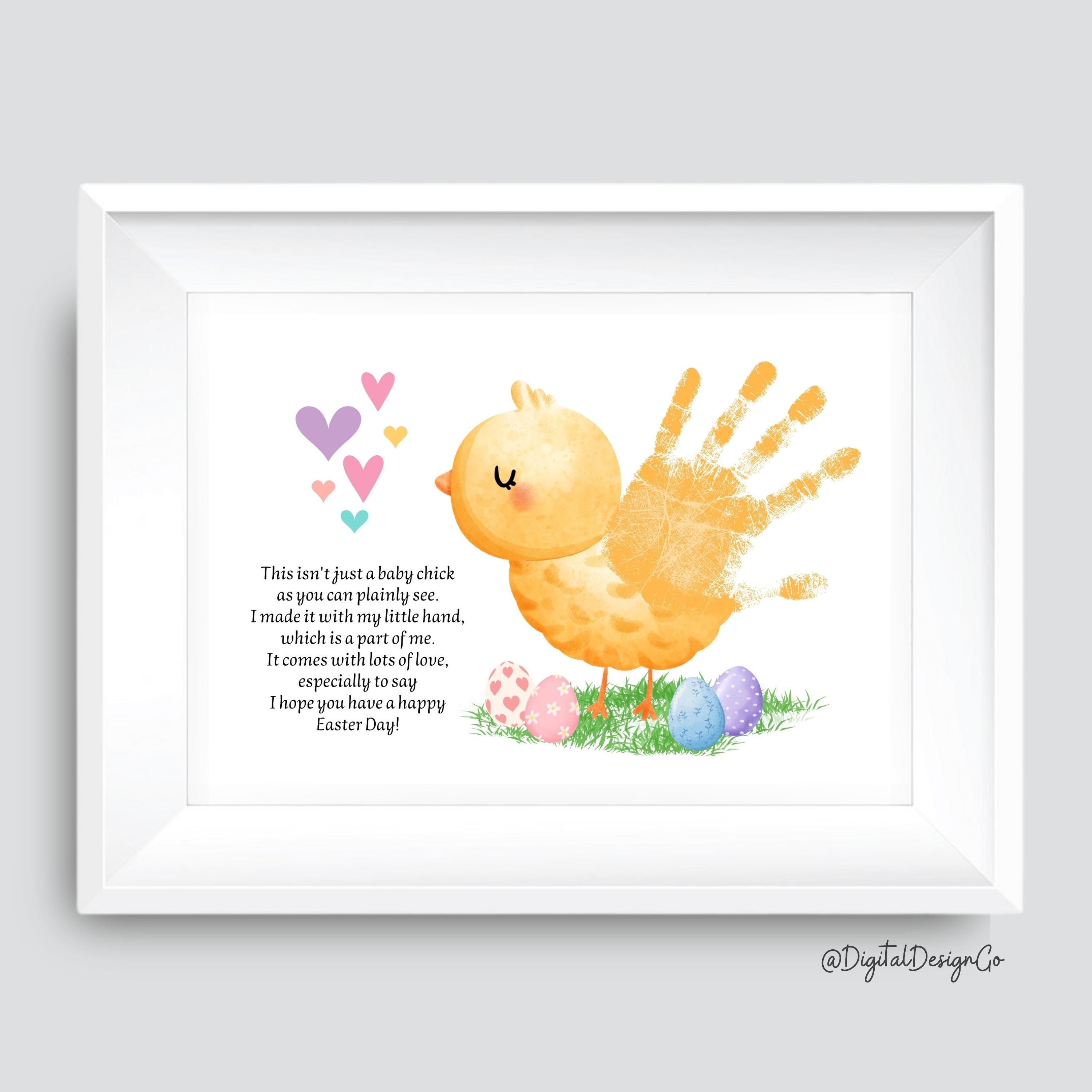 Baby Chick Handprint Art, Easter Chicken Handprint Craft, Kids Baby ...