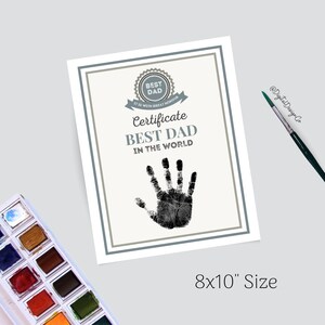 Fathers Day Handprint Craft Best Dad Certificate Handprint - Etsy