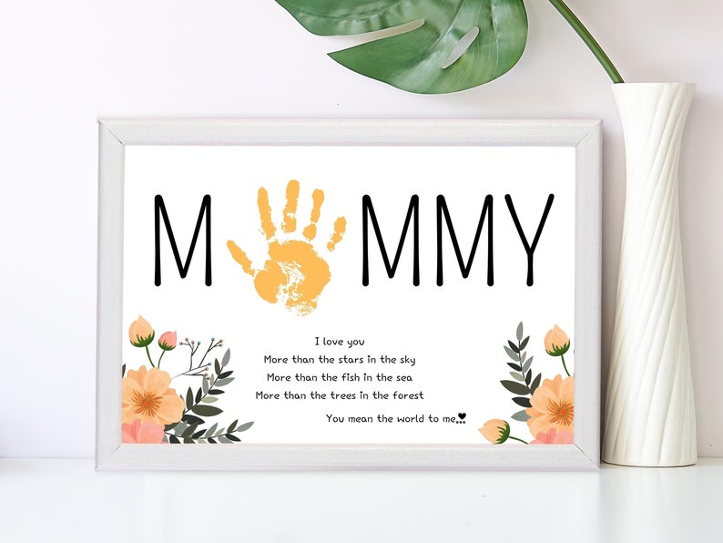 Mother's Day Handprint Art Mommy Handprint Art Kids Baby | Etsy