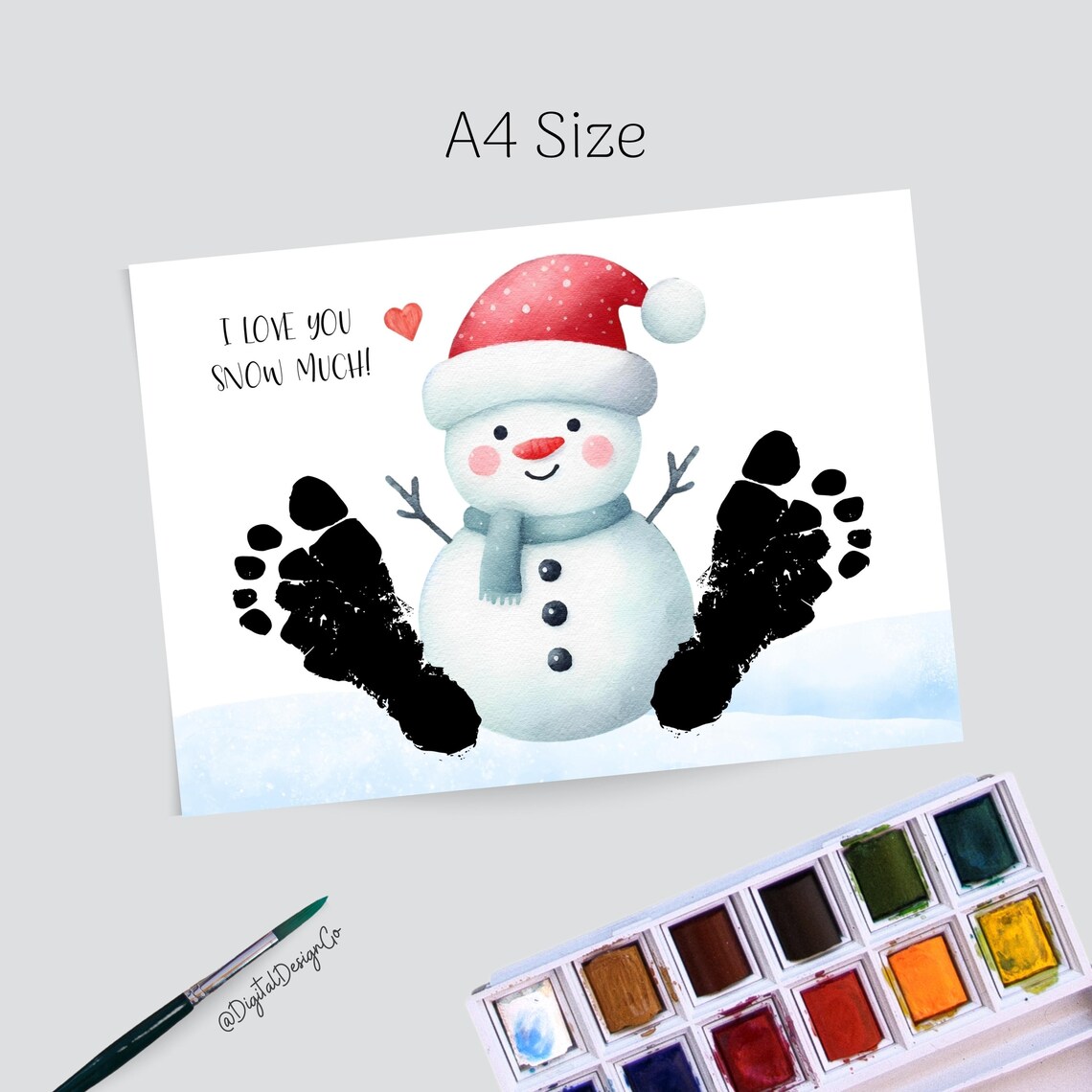 Christmas Footprint Art, I Love You Snow Much, Snowman Footprint, Baby ...