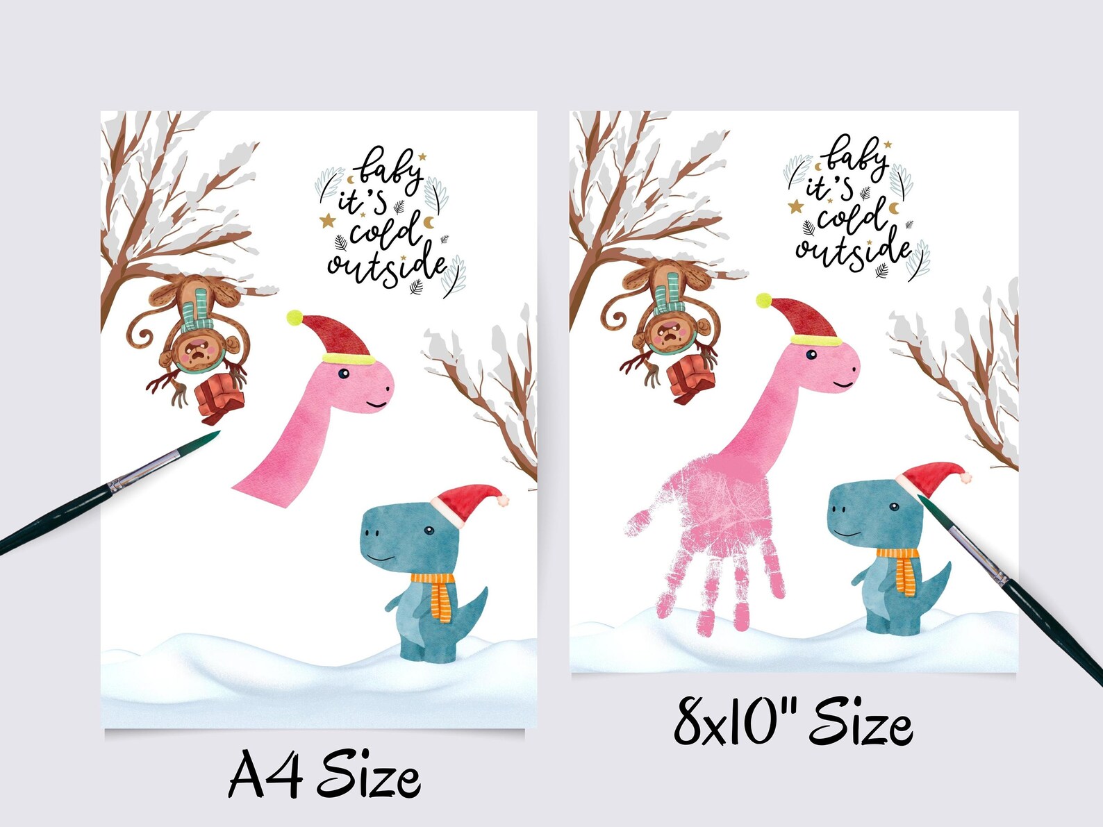 Christmas Handprint Footprint Art Craft, Christmas Bundle, Kids Baby ...