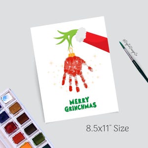 Merry Grinchmas Handprint Art Craft, Christmas Handprint Craft, Kids ...