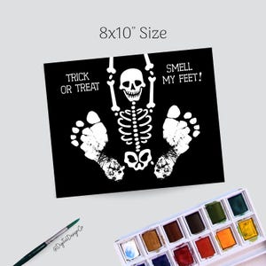 Halloween Skeleton Footprint Art Craft, Trick or Treat Smell My Feet ...