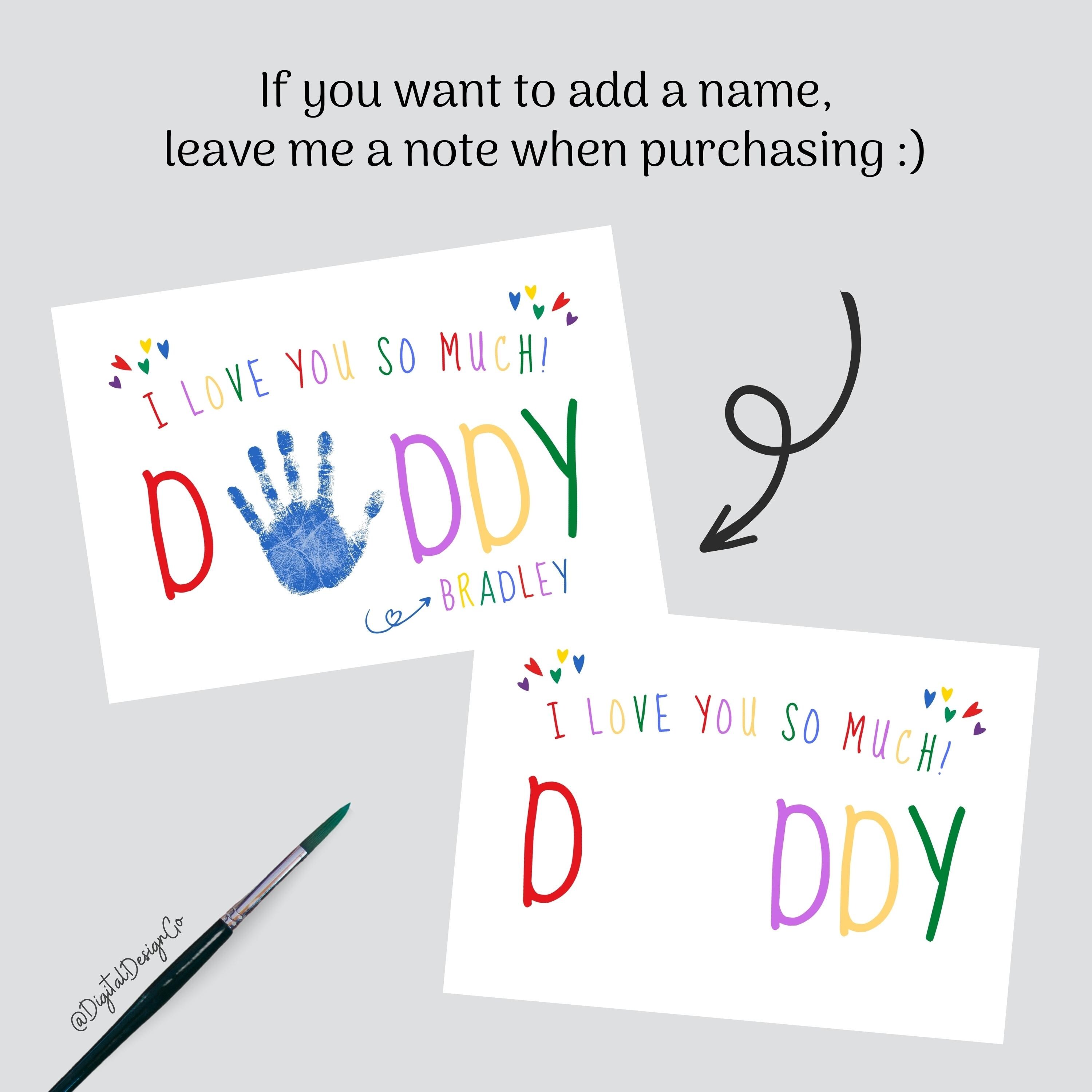 I Love You so Much Daddy, Handprint Art Craft, Fathers Day, Birthday ...