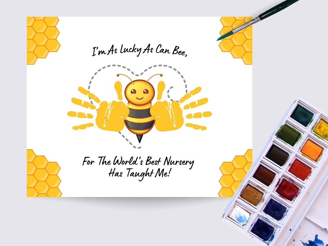 Bee Handprint Art Busy Bees Back to School Gift for - Etsy