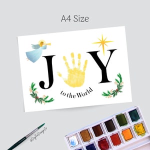 Joy Christmas Handprint Art Craft, Joy to the World, Christmas Jesus ...