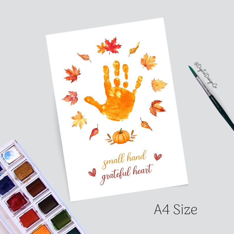 Thanksgiving Handprint Art / Fall Craft / Fall Season Frame / Kids Baby ...
