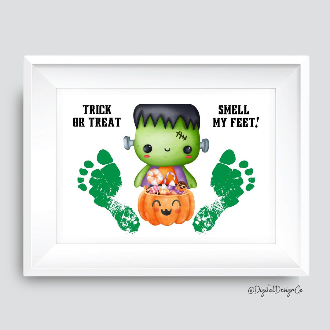 Halloween Footprint Art, Monster Footprint Craft, Trick or Treat Smell ...