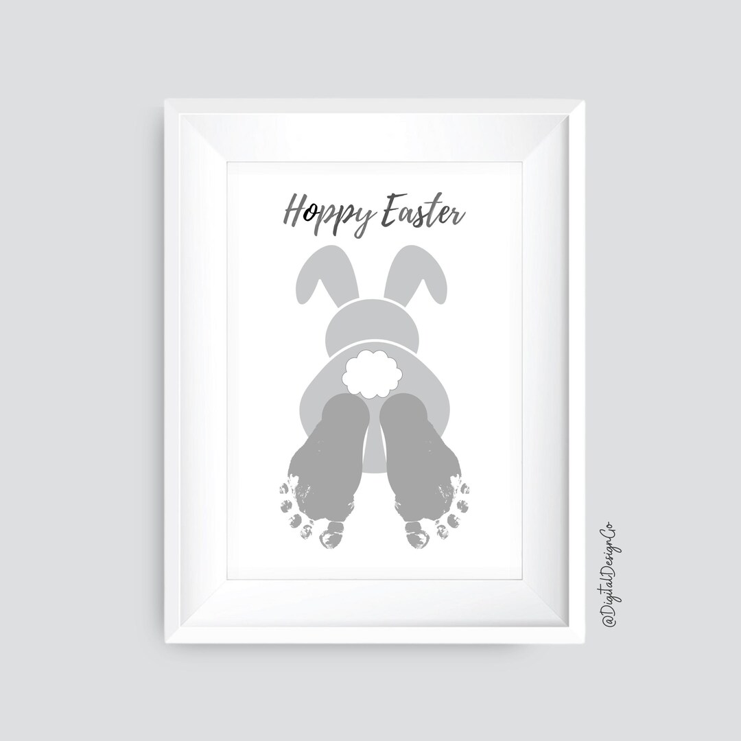 Hoppy Easter, Footprint Art Craft, Cute Bunny Feet, Happy Easter ...