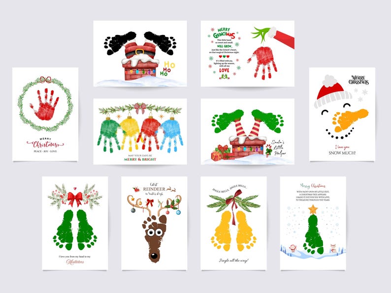 Christmas Handprint Footprint Art Craft, Christmas Bundle, Kids Baby ...