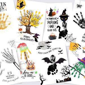 Halloween Handprint Footprint Craft Bundle, Halloween Handprint Art ...