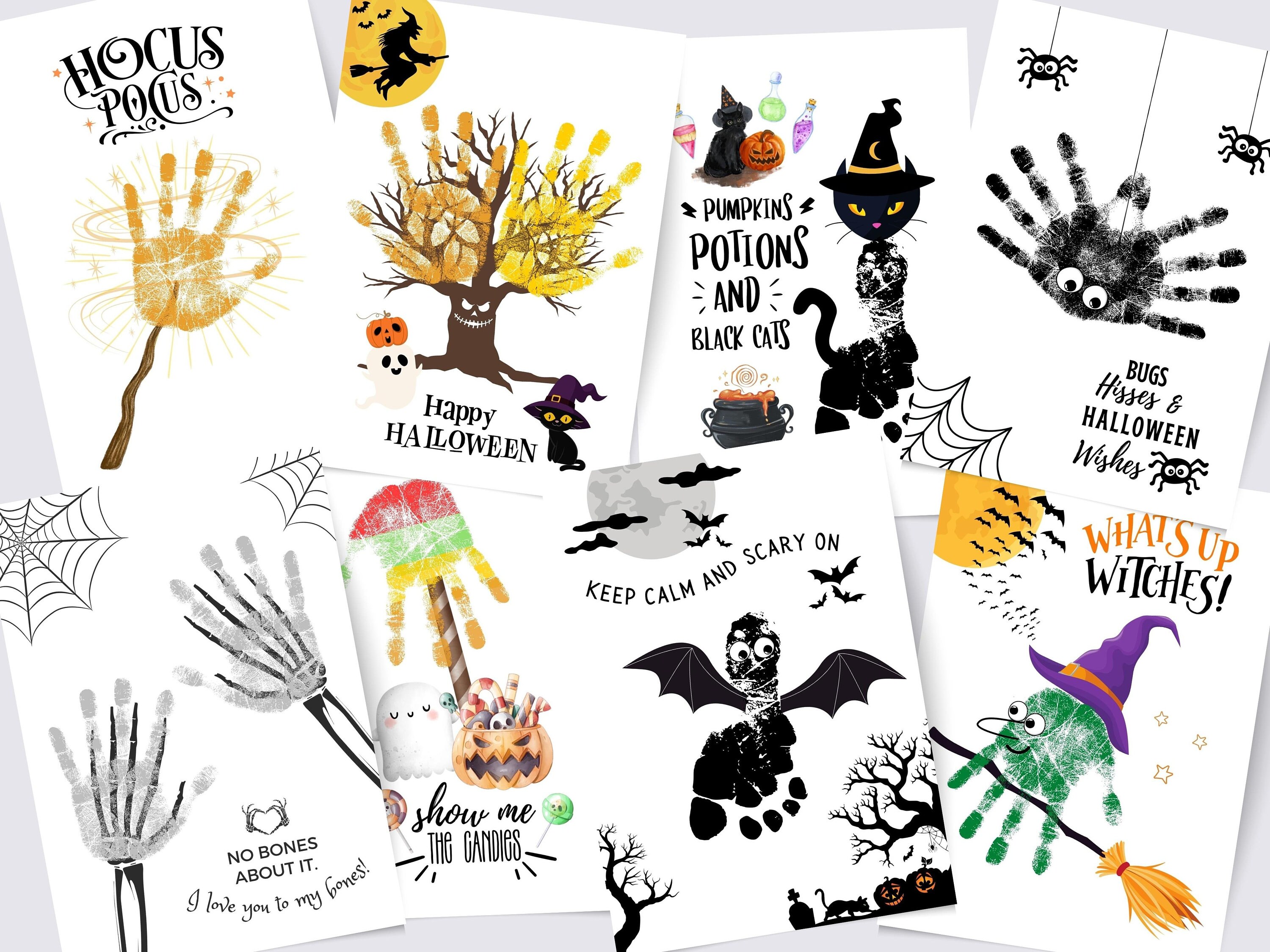 Halloween Handprint Footprint Craft Bundle Halloween - Etsy