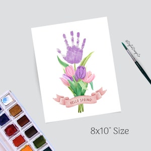 Hello Spring, Flower Handprint Art Craft, Easter, Spring Tulip ...
