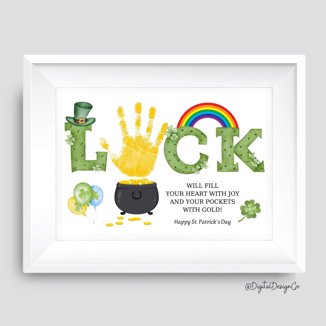 St Patrick's Day Handprint Art, Luck Poem, DIY Handprint Craft for Kids ...