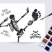 Halloween Footprint Art Skeleton Trick or Treat Smell My - Etsy