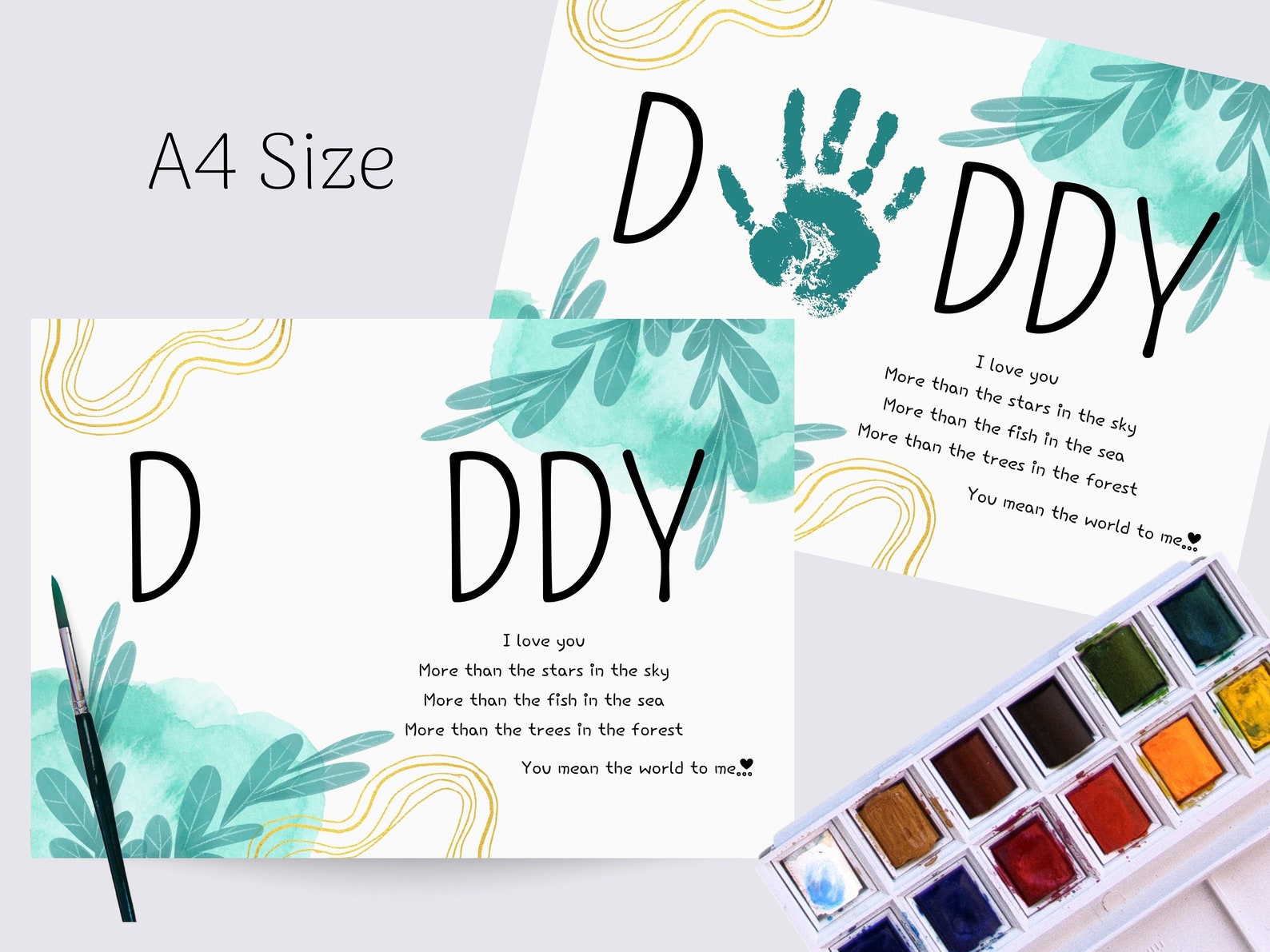 Daddy Poem Dad Handprint Art Craft Father's Day Kids - Etsy