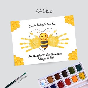 Grandma & Nana Handprint Craft, Birthday Gift, Bee Handprint Art, Kids ...