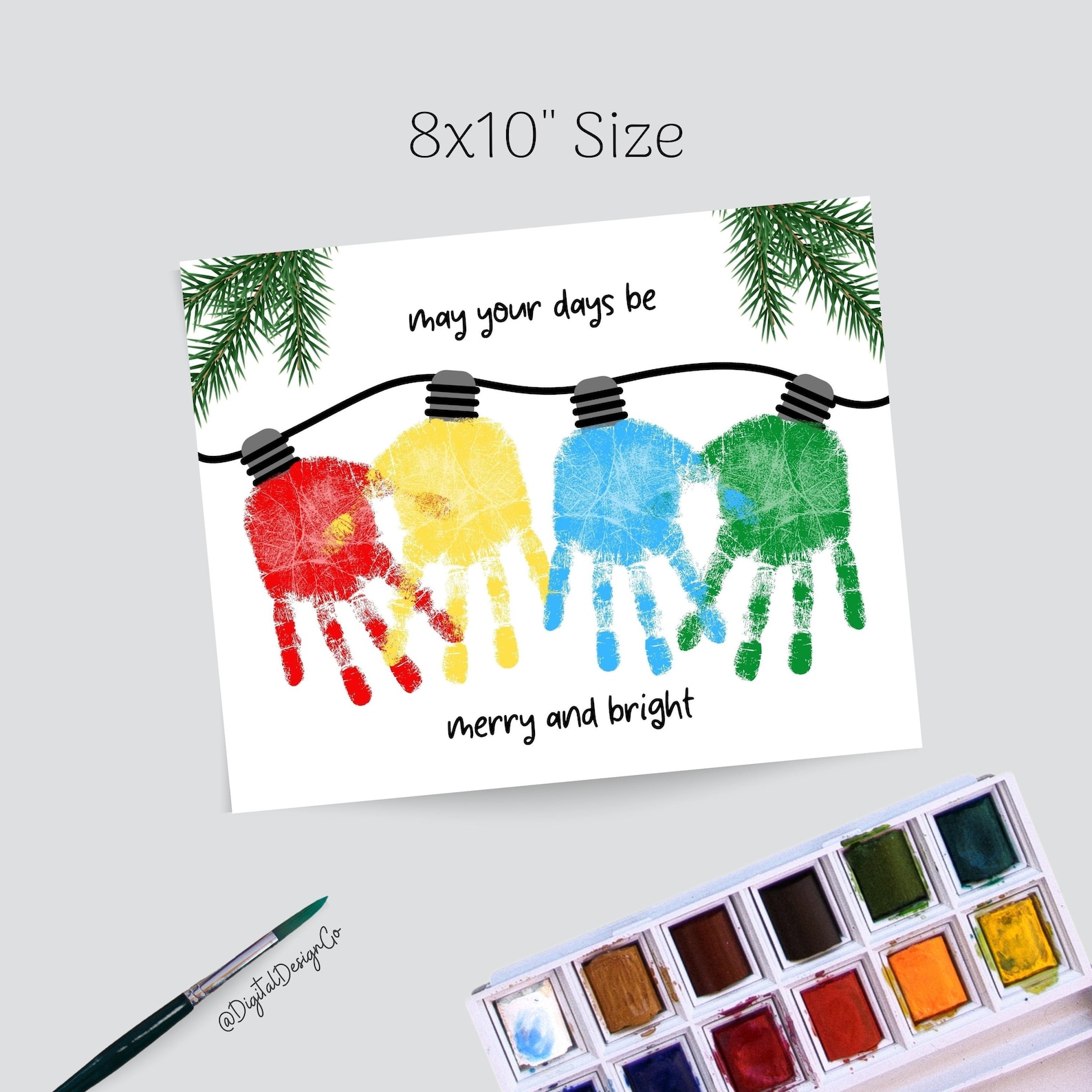 Christmas Lights Handprint Art Craft Christmas Handprint - Etsy