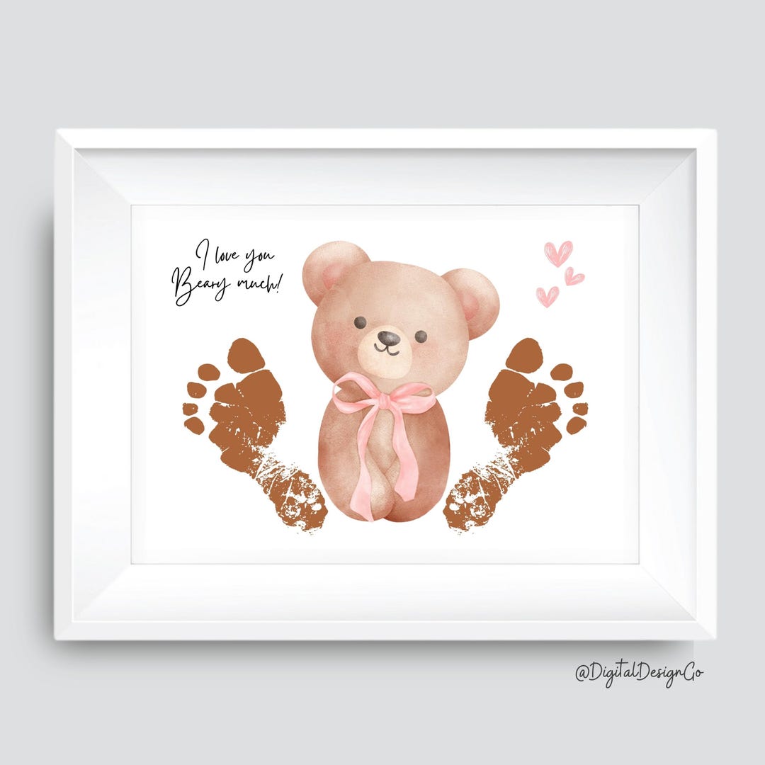 I Love You Beary Much, Bear Footprint Art Craft, Kids Baby Toddler, DIY ...