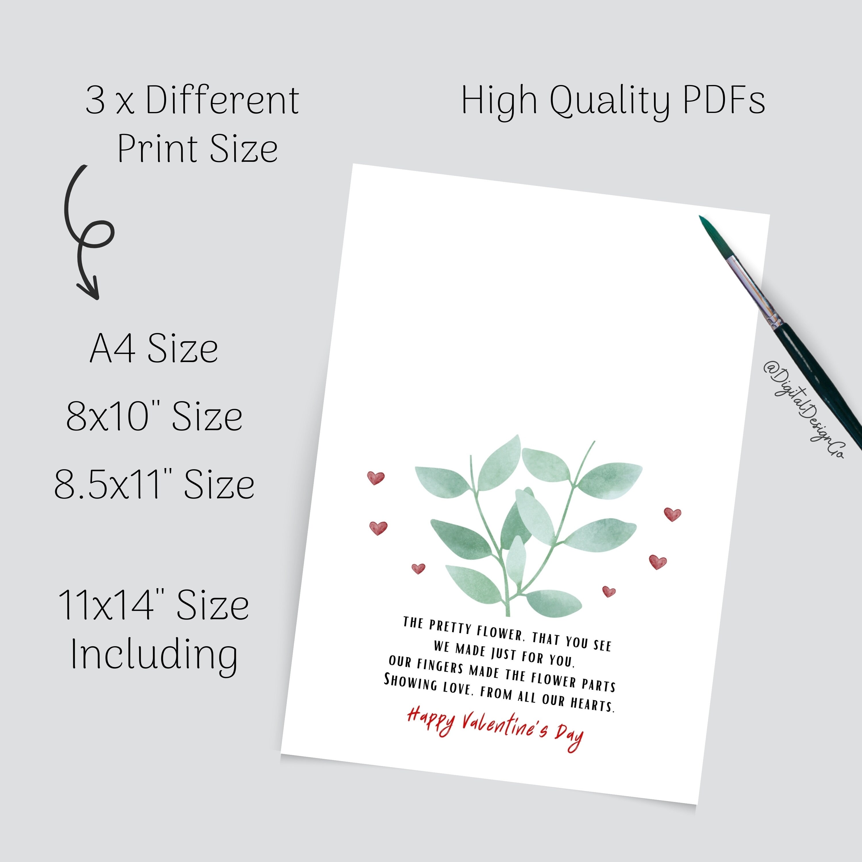 Flowers Handprint Art Craft, Poem - Our Hearts, Valentine's Day ...