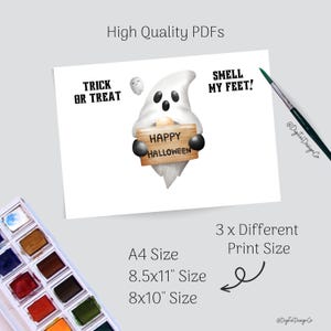 Halloween Footprint Art, Gnome Ghost Footprint Craft, Trick or Treat ...