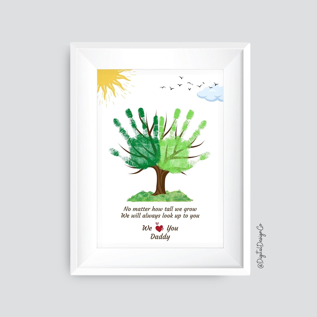 Father's Day Handprint Art, Poem, Daddy Tree Handprint Craft, Birthday ...
