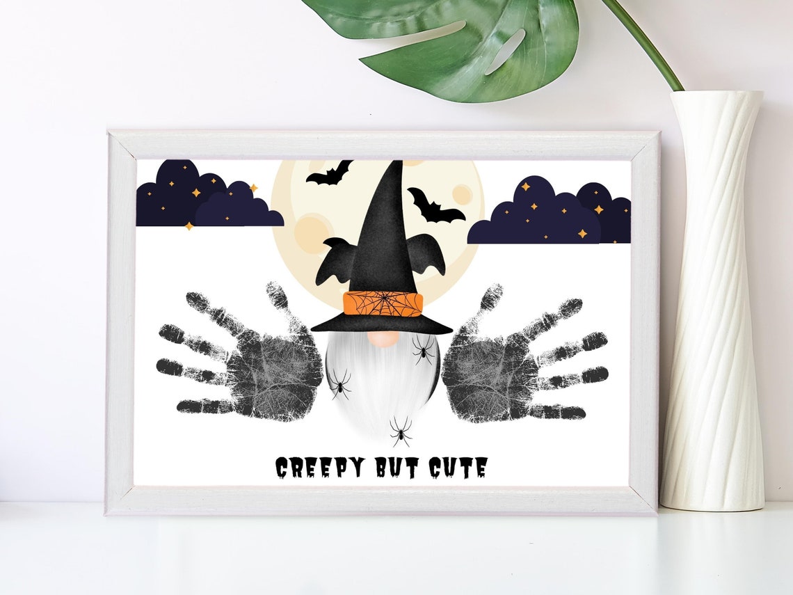 Halloween Handprint Art Creepy but Cute Handprint Craft Kids - Etsy