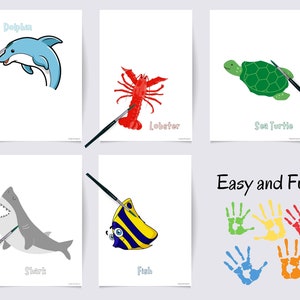 Sea Animals Handprint Art Bundle, Summer Handprint, Classroom Nursery ...