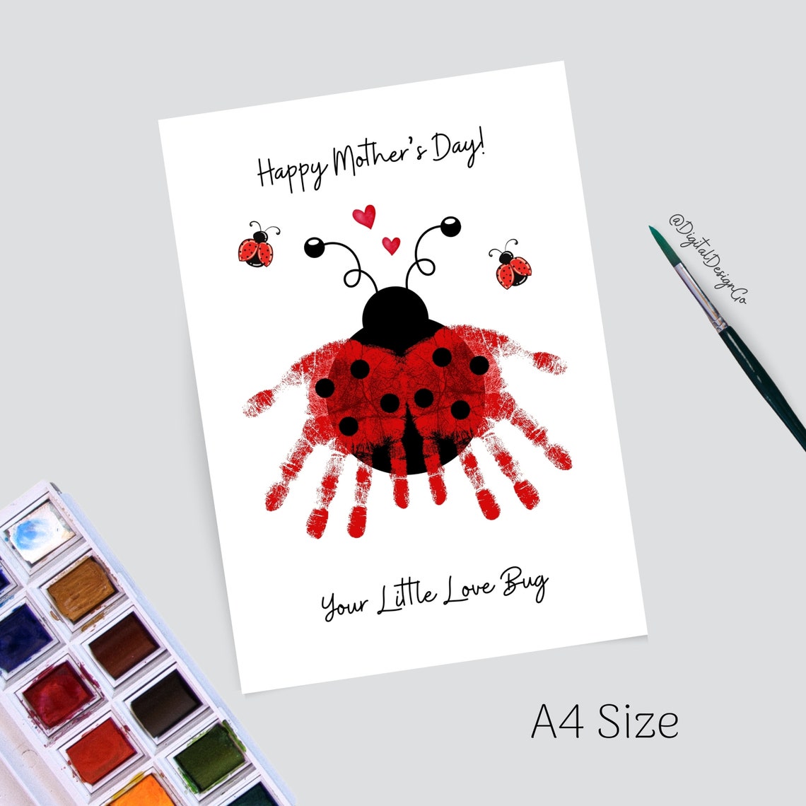 Happy Mother's Day, Your Little Love Bug Handprint Craft for Kids Baby ...