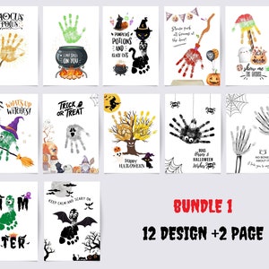 Halloween Handprint Footprint Art Mega Bundle, Halloween Handprint ...