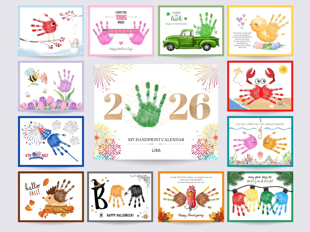 2026 Handprint Calendar, Kids Baby Toddler, Nursery School Activity ...