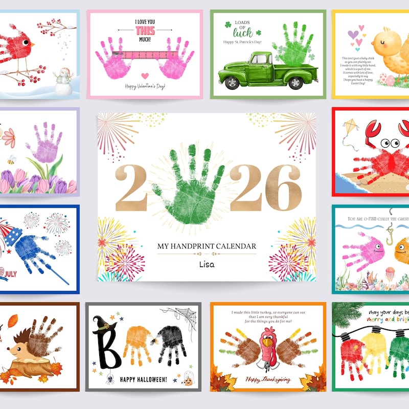 Hand Print 2026 Calendar - Etsy