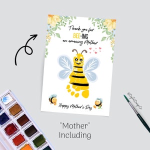 Mother's Day Footprint Art Craft, Thank You for Bee-ing an Amazing Mom ...
