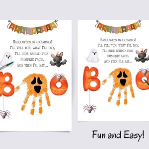 Halloween Handprint Footprint Craft Bundle, Halloween Handprint Art ...