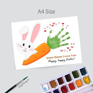 Some Bunny Loves You, Easter Handprint Art Craft, Bunny Carrot ...