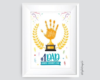 Happy Fathers Day Handprint Craft Art Keepsake Gift for - Etsy