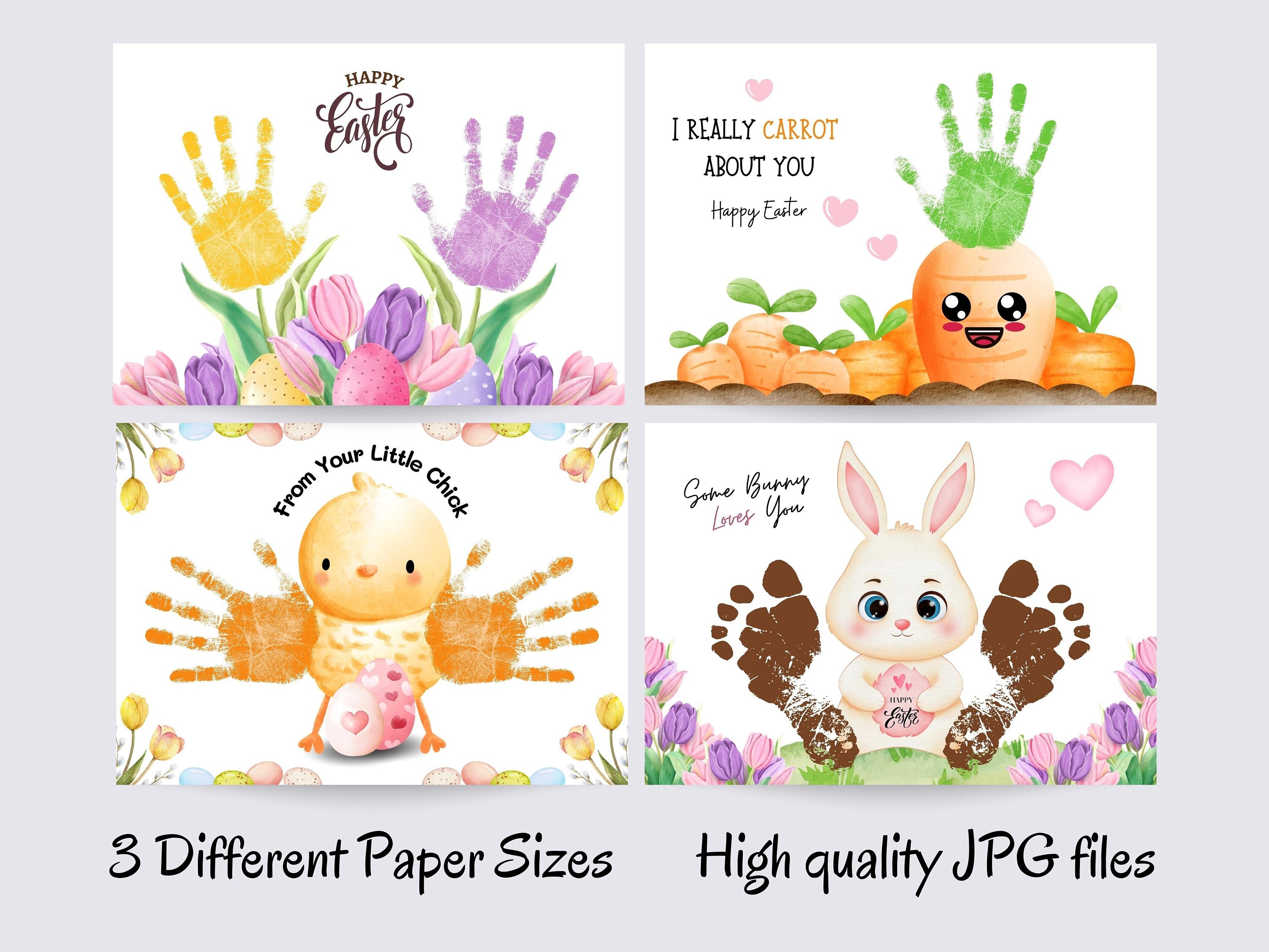 Easter Handprint Footprint Art Craft Bundle, Happy Easter, Chick Bunny ...