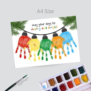 Christmas Lights Handprint Art Craft, May Your Days Be Merry and Bright ...