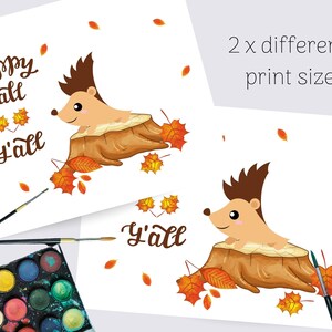 Hedgehog Handprint Art Happy Fall Y'all Handprint Craft - Etsy