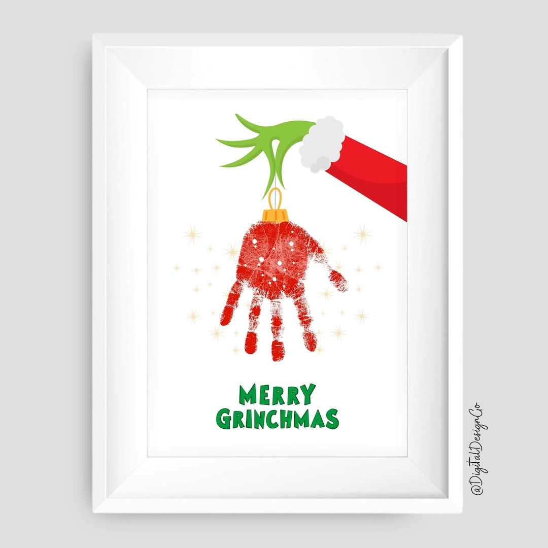 Merry Grinchmas Handprint Art Craft, Christmas Handprint Craft, Kids ...