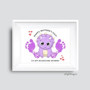 Dinosaur Footprint Craft, Roarsome Mommy, Mother's Day Dino Footprint ...