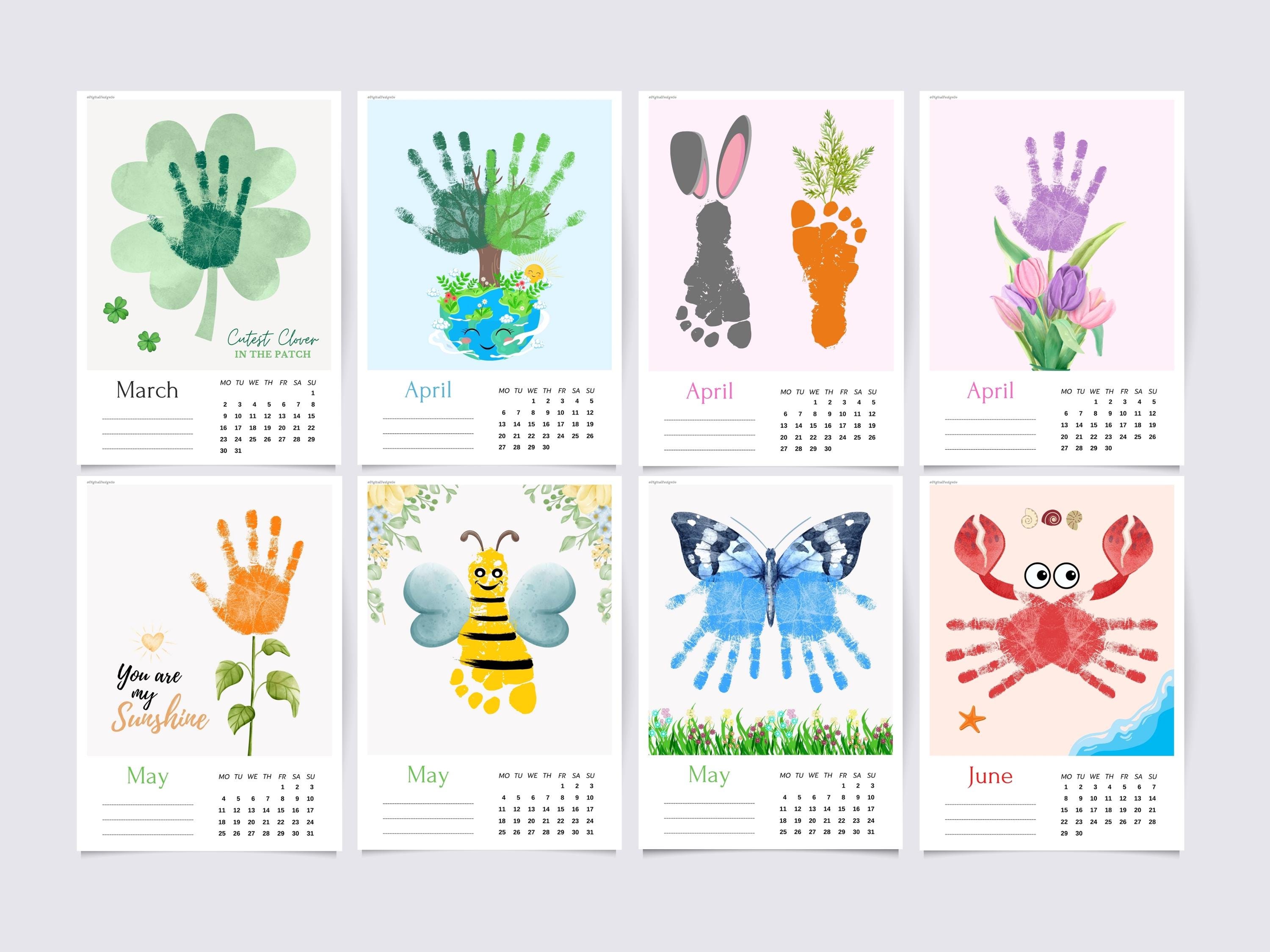 2026 Mega Handprint Footprint Calendar, Kids Baby Toddler, School ...