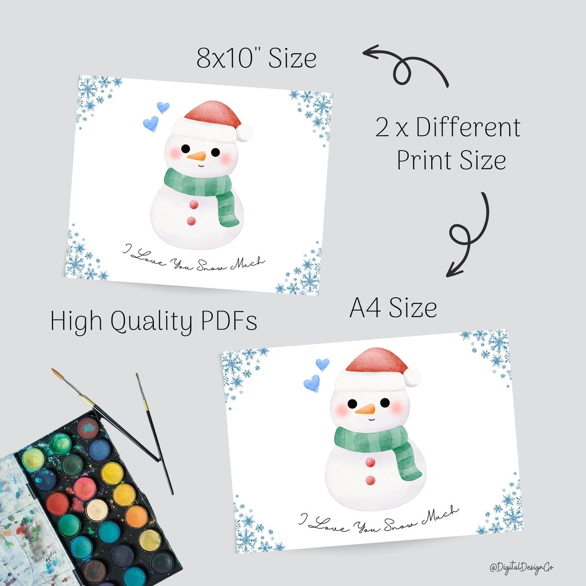 Snowman Handprint Art I Love You Snow Much Christmas Winter - Etsy