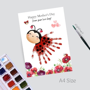Happy Mothers Day From Your Love Bug, Ladybird Handprint Craft for Kids ...