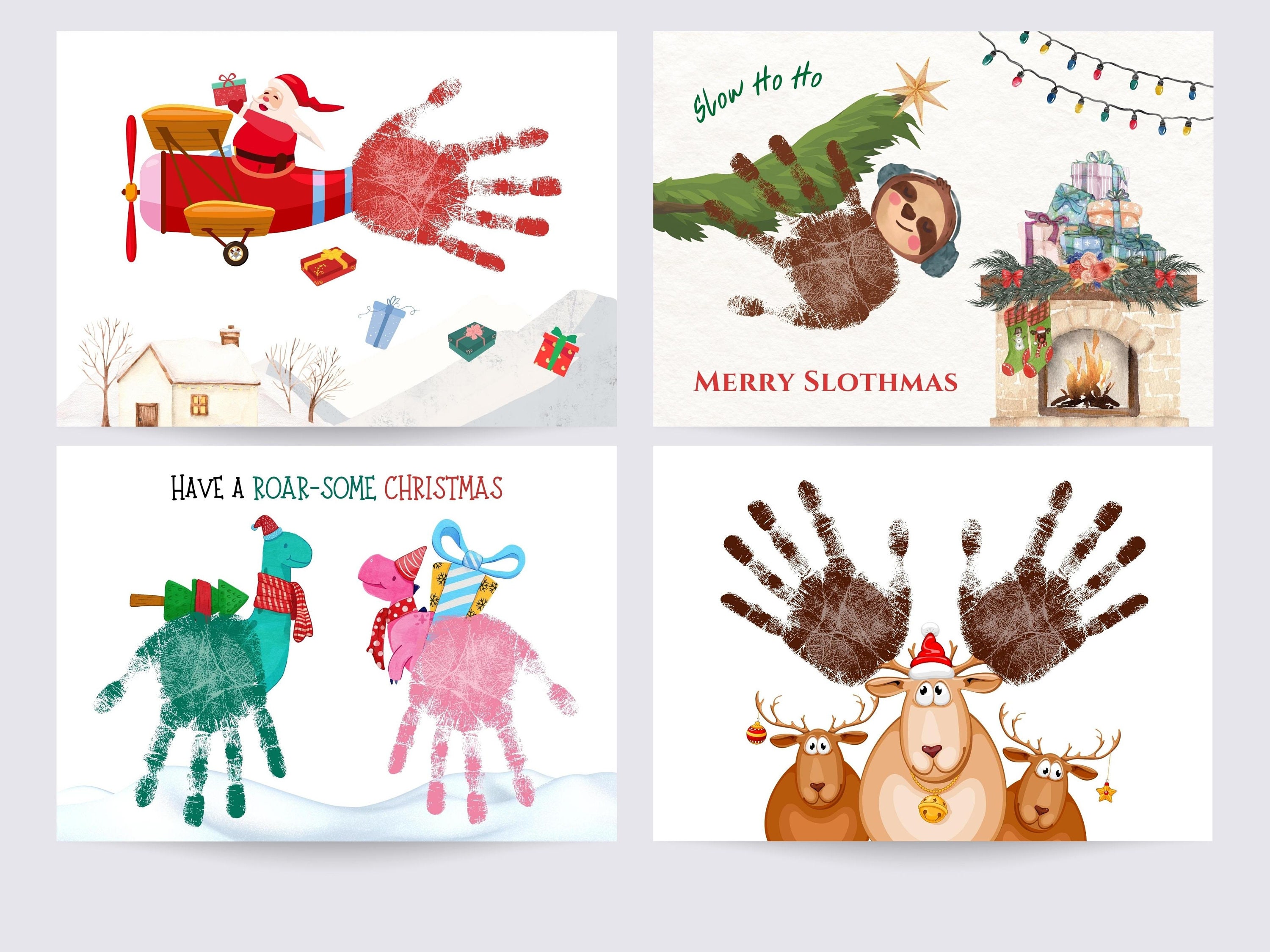 Christmas Handprint Footprint Art Craft, Christmas Bundle, Kids Baby ...