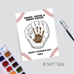 Father's Day Handprint Art Craft, Gift, Baseball Handprint Craft for ...